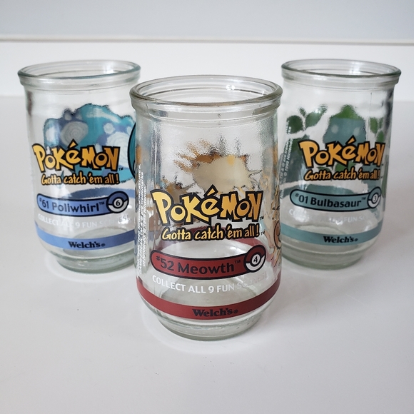 Pokemon | Other | Vintage Pokemon Welchs Jar Lot Of 3 999 1 Bulbasaur ...